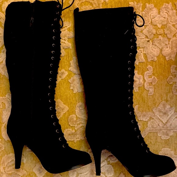 Diba | Shoes | Wicked Elphaba Style Suede Lace Up Boots 7 | Poshmark
